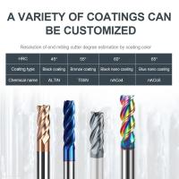 China R0.5 Corner Radius End Mill Cutters HRC45/55/60/65 With TiAlN Coating OEM/ODM Customized Logo for sale