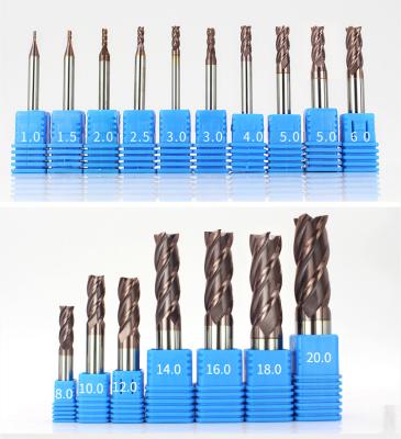 China Custom 4 Flutes HRC45 Corner Radius Carbide End Mill 100mm Total Length 3mm Flute Length for sale