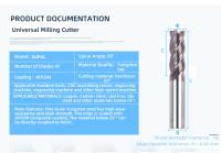 China Custom 4 Flutes HRC45 Corner Radius Carbide End Mill 100mm Total Length 3mm Flute Length for sale