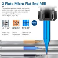 China Square Cutting Edge 0.2mm Micro Ball Nose End Mill 2 Flutes 4mm Shank Diameter for sale