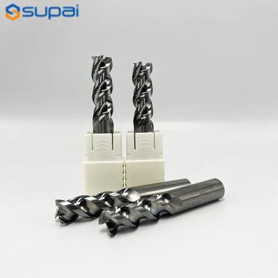 China Supal 1/4 Inch Square End Aluminum End Mill 35-45° Helix Angle for Precision Cutting for sale