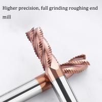 China Long Flute Carbide Roughing End Mill with 30° Helix Angle 3mm Corner Radius Ra3.2 Surface Finish for sale
