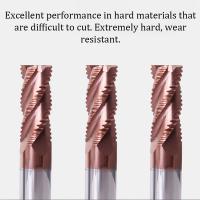 China Long Flute Carbide Roughing End Mill with 30° Helix Angle 3mm Corner Radius Ra3.2 Surface Finish for sale