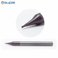 China 50mm Overall Length 0.2mm Micro Ball Nose End Mill 2 Flutes TiAlN for sale