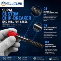 China SUPAL Steel-Roughing Experts Conquer Carbide End Mill with chipbreaker for Hardened Steel And Alloy Machining Custom Chip-Breaker Series Engineered For Maximum Material Removal for sale