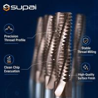 China SUPAL Premium Tungsten Carbide HRC60 HRC65 Thread Milling Cutter M1-M24 Threading End Mill For Stainless Steel for sale