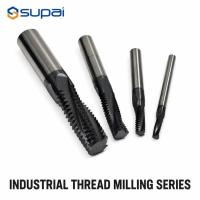 China SUPAL Premium Tungsten Carbide HRC60 HRC65 Thread Milling Cutter M1-M24 Threading End Mill For Stainless Steel for sale