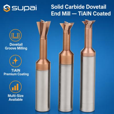 China SUPAL Solid Carbide Dovetail End Mill with TiAlN Coating | 4-Flute T-Slot Dovetail Cutter | OEM Custom Size | Factory Direct for sale