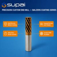 China SUPAL Custom Solid Carbide Unequal Division Left-Hand Spiral End Mill with Premium Balinit Balzers Coating | OEM Stainless Steel Machining for sale
