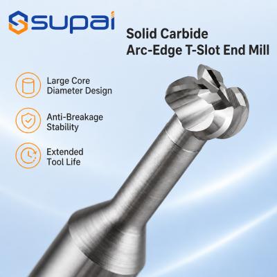 China SUPAL Solid Carbide T-Slot End Mill with TiAlN Coating R-Angle Forward & Reverse Chamfer Milling Cutter for sale