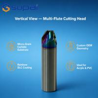 China SUPAL Custom Solid Carbide End Mill for Plastic Machining | Rainbow DLC Coating | Non-Standard Multi-Flute Pointed Cutter | OEM Made-to-Drawing for sale