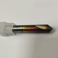 China SUPAL Custom 3-Flute Rainbow DLC Coated Chamfer End Mill 90° Carbide Micro Grain CNC Chamfering Tool for Steel Aluminum Custom Angle for sale