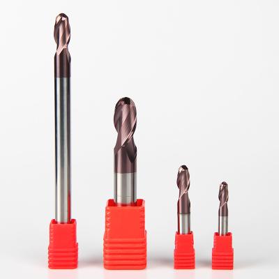 China 45 Hrc Solid Carbide Ball Nose End Mill 1-20mm With ALTIN Black Coating for sale