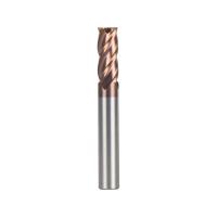 China Tungsten Steel End Mills HRC55 Coated TiAIN 4 Flute Flattened Head CNC Milling Cutters End mills Tools for sale
