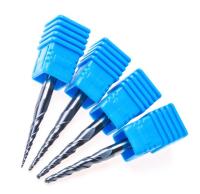China 4.0mm Solid Carbide Tapered Ball Nose End Mill TiCN Coated CNC Milling Cutter Engraving Bit for sale