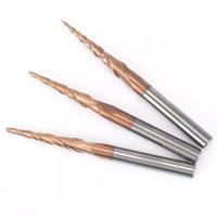 China 4.0mm Solid Carbide Tapered Ball Nose End Mill TiCN Coated CNC Milling Cutter Engraving Bit for sale