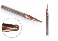 China 4.0mm Solid Carbide Tapered Ball Nose End Mill TiCN Coated CNC Milling Cutter Engraving Bit for sale