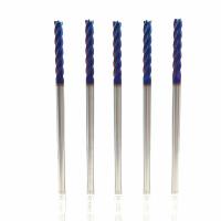 China 4F 4mm Carbide Cnc Engraving Bits / Extra Long Flat Solid Carbide Flat End Mill HRC60 for sale