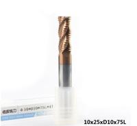 China 10mm Shank Precision Cutting Tools 4 Flute 45 Degrees TICN Coated Roughing End Mill for sale