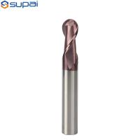 China 2 Flute Carbide Ball Nose End Mill HRC55 With AICrSiN Coating OEM / ODM for sale