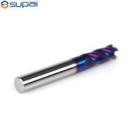 China Naco Blue Coated HRC65 Square End Mill Tungsten Carbide End Mill For High Temperature Titanium Alloy for sale