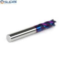 China Blue NaNo Coating 65HRC Carbide End Mill for sale