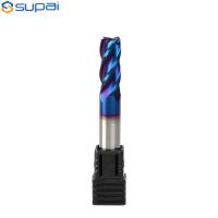 China Blue NaNo Coating 65HRC Carbide End Mill for sale