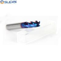 China Blue NaNo Coating 65HRC Carbide End Mill for sale