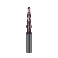 China Fuchsia Coated Cnc Carbide Taper 1mm Ball Nose End Mill Cutters 55HRC for sale