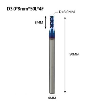 China 4 Flutes Solid Tungsten Carbide End Mill HRC50 For Stainless Steel for sale