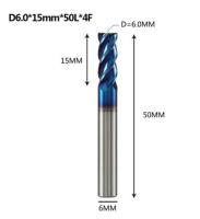 China 4 Flutes Solid Tungsten Carbide End Mill HRC50 For Stainless Steel for sale