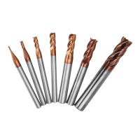 China 55 Hrc Solid Carbide End Mill / 4mm 4 Flute End Mill CNC Tools for sale