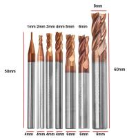 China 55 Hrc Solid Carbide End Mill / 4mm 4 Flute End Mill CNC Tools for sale
