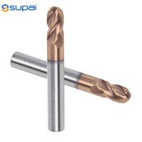 China 4 Flute Carbide Ball Nose End Mill Tisin Coating For Stainless Steel for sale