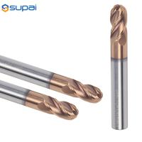 China 4 Flute Carbide Ball Nose End Mill Tisin Coating For Stainless Steel for sale