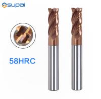 China Solid Carbide 58HRC 4 Flute Cnc Square End Mill For Steel for sale