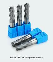 China Tungsten Carbide Corner Radius 55HRC 4 Flutes End Mills AlTiSiN Coating for sale