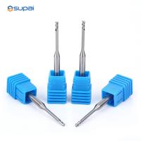 China 2 Flutes Micro Tungsten Carbide End Mill Long Neck Ball Nose For Milling Tiny Deep Hole for sale