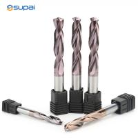 China Steel Solid Carbide 2 Flute Twist Drill Bit With Coolant Hole for sale