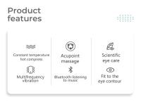 China Rechargeable Eye Care Massage Instrument with Bluetooth Music and 5V Rated Voltage for sale