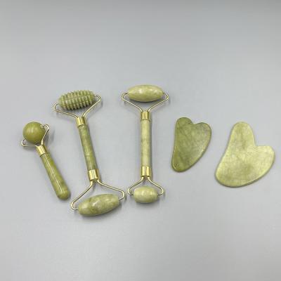 China Facial Massage Anti Aging Skin Care Tools Green Jade Roller with Other Function 0.8kg for sale