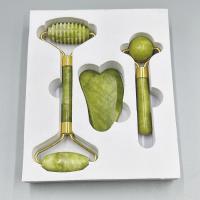 China Facial Massage Anti Aging Skin Care Tools Green Jade Roller with Other Function 0.8kg for sale