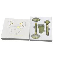 China Face Healthcare Massage Roller 3 Piece Jade Rollers Skin Care Tools Anti Aging Therapy Set for sale