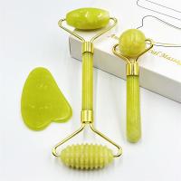 China Neck/Throat Target Area 100% Natural Rose Quartz Jade Roller Gunsha Serum Oil Set for sale