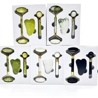 China Stimulate Collagen Production with Skin Rejuvenation Jade Roller and Gua Sha Kit for sale