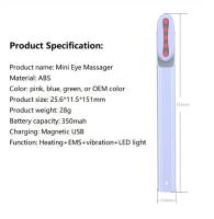 China Personal Health Care 155*18.3*23.4 mm Rotation Microcurrent Ems Eye Massager Pen Wand for sale