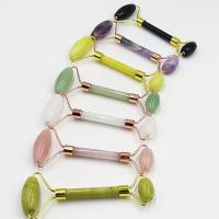 China Jade Roller Gua Sha Set 100% Natural Home Facial Ice Roller with Jade Stone and Custom Box for sale