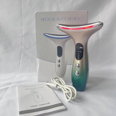 China Multi-Function Beauty Eqiupment Neck Face Massage EMS Heated Vibration Beauty Device for sale