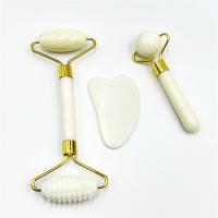 China Home Natural Jade Gua Sha Stone Board Portable Neck Massager Anti-Puffiness Face Lift for sale
