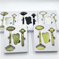 China Home Natural Jade Gua Sha Stone Board Portable Neck Massager Anti-Puffiness Face Lift for sale